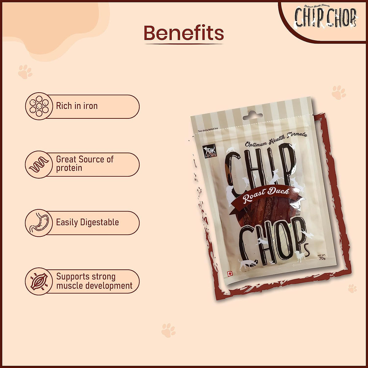 Chip Chops Roast Duck Strips - 70 gms – BARKS MEOWS & MORE